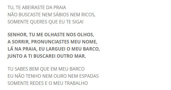 A BARCA (3º Domingo - Ano A e 5º Domingo - Ano C) - Músicas para Missa