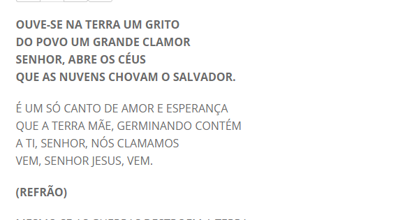 OUVE-SE A TERRA UM GRITO (Todos os Domingo do Advento - Ano A, B e C ... OUVE-SE A TERRA UM GRITO (Todos os Domingo do Advento - Ano A, B e C ...
